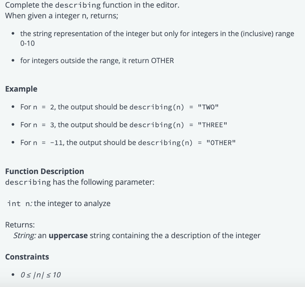 Solved Complete the describing function in the editor. When | Chegg.com