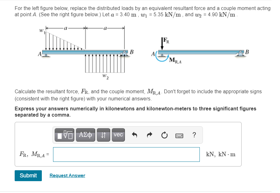 Solved For the left figure below, replace the distributed | Chegg.com