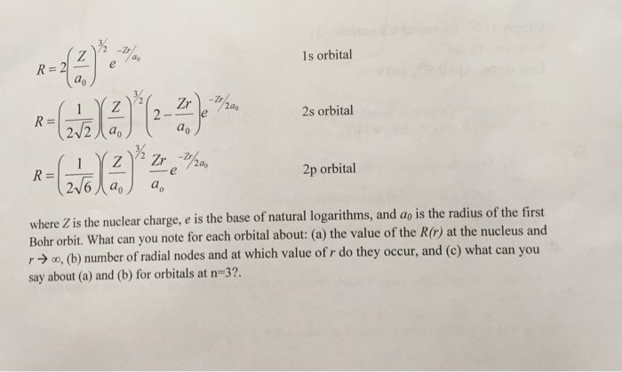 Solved 10. The radial part of the wavefunction, R(G), in the | Chegg.com