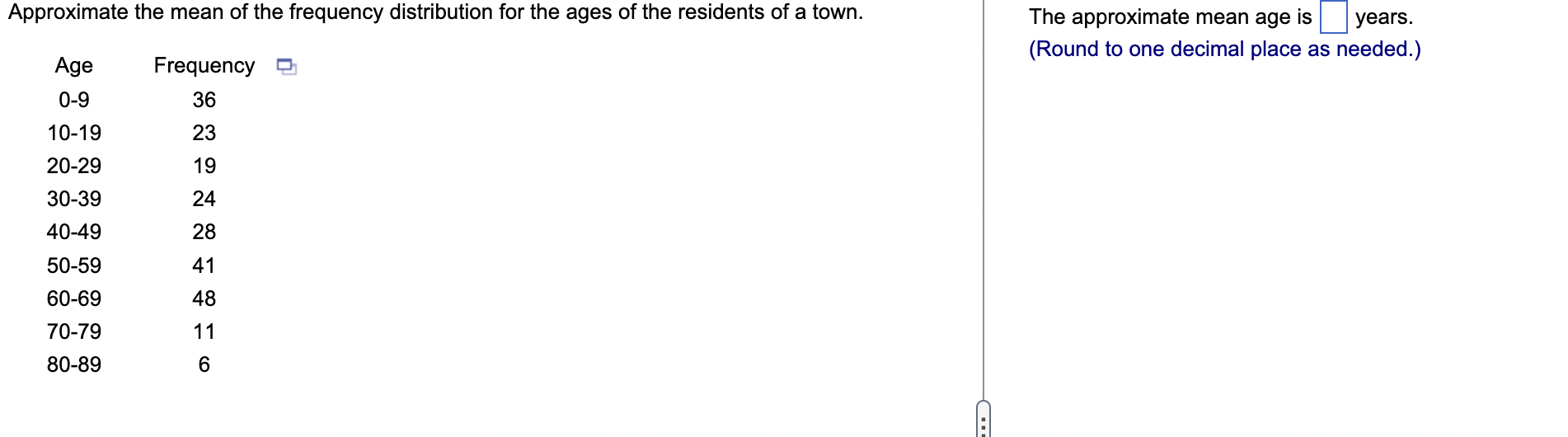 Solved Approximate the mean of the frequency distribution | Chegg.com