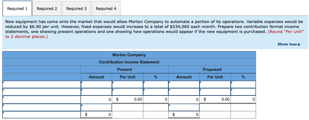 Solved Problem 5-29 (Algo) Changes in Cost Structure; | Chegg.com