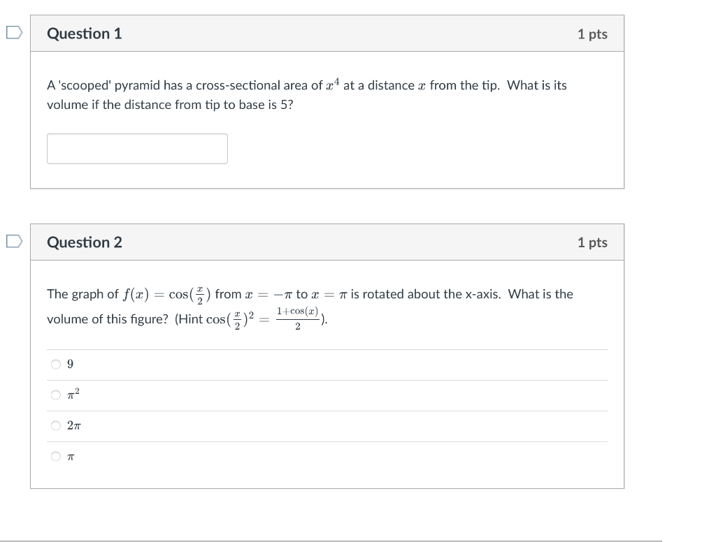 Solved A 'scooped' pyramid has a cross-sectional area of x4 | Chegg.com