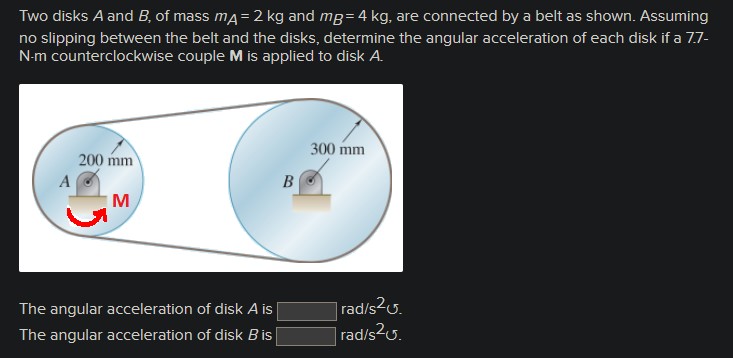 Solved Two disks A and B, of mass mA=2 kg and mB=4 kg, are | Chegg.com