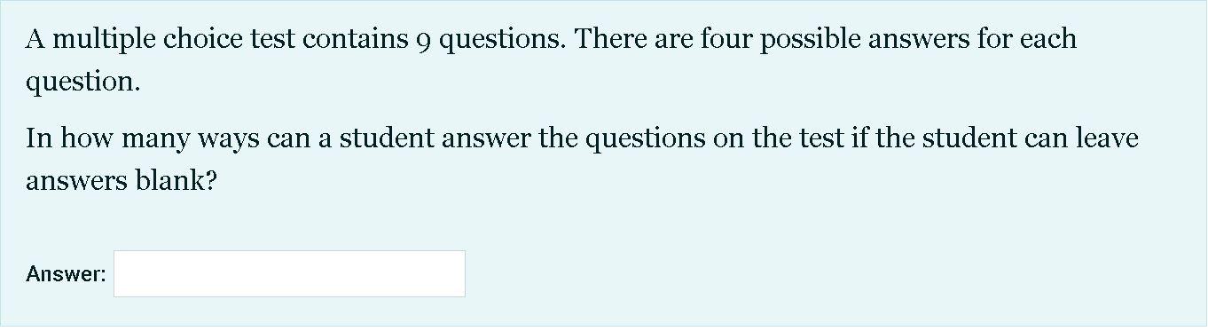 Solved A multiple choice test contains 9 questions. There | Chegg.com Solved A multiple choice test contains 9 questions. There | Chegg.com