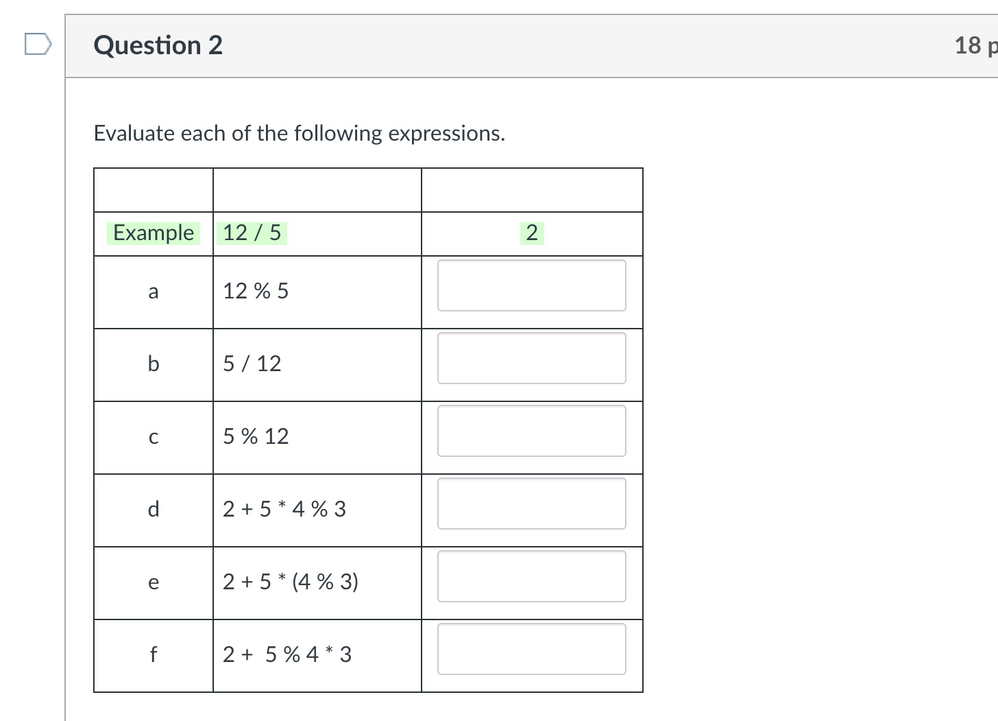 Solved Question 1 12 pts Answer the following questions as | Chegg.com