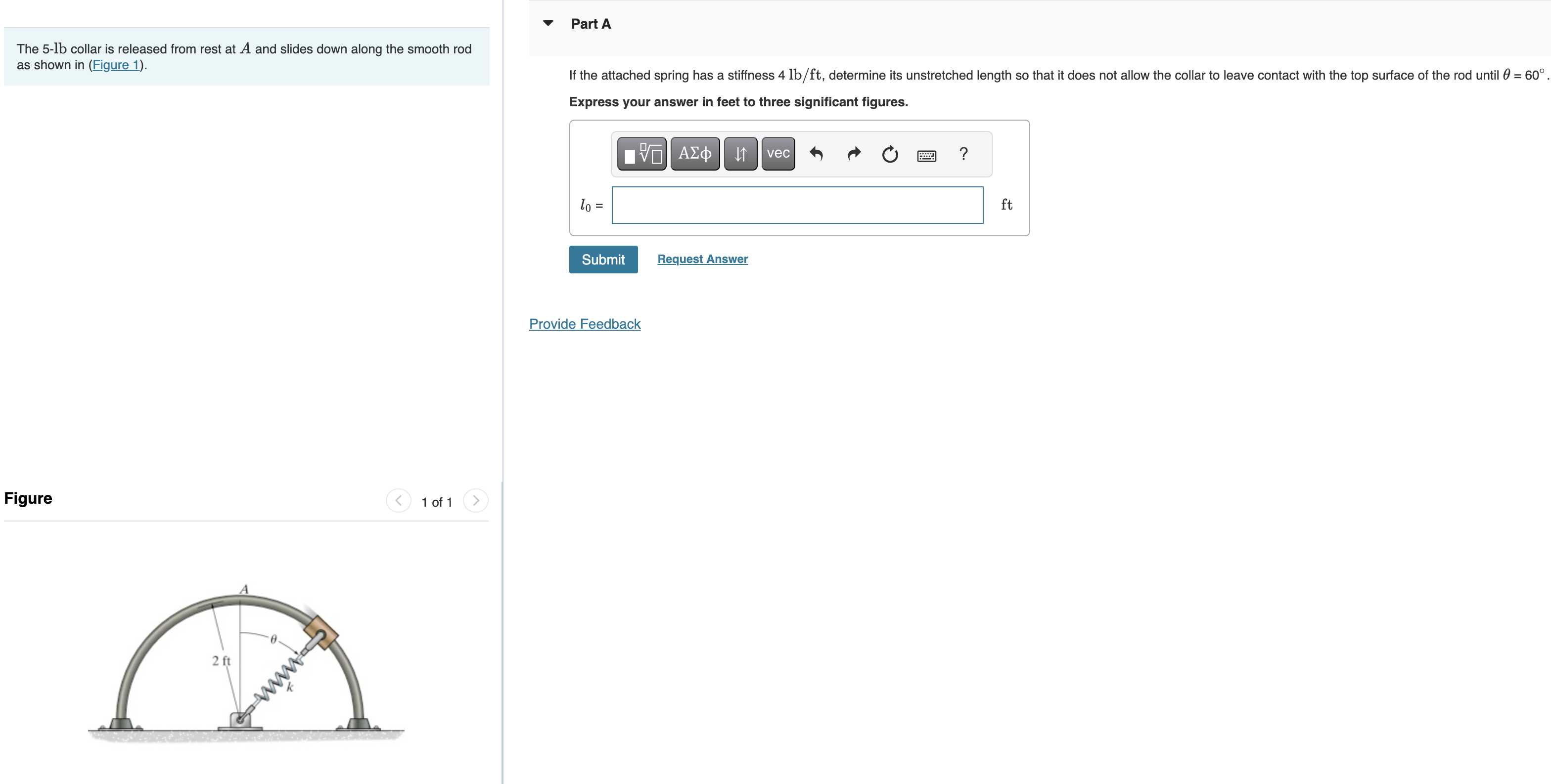 Solved The 5 -lb collar is released from rest at A and | Chegg.com