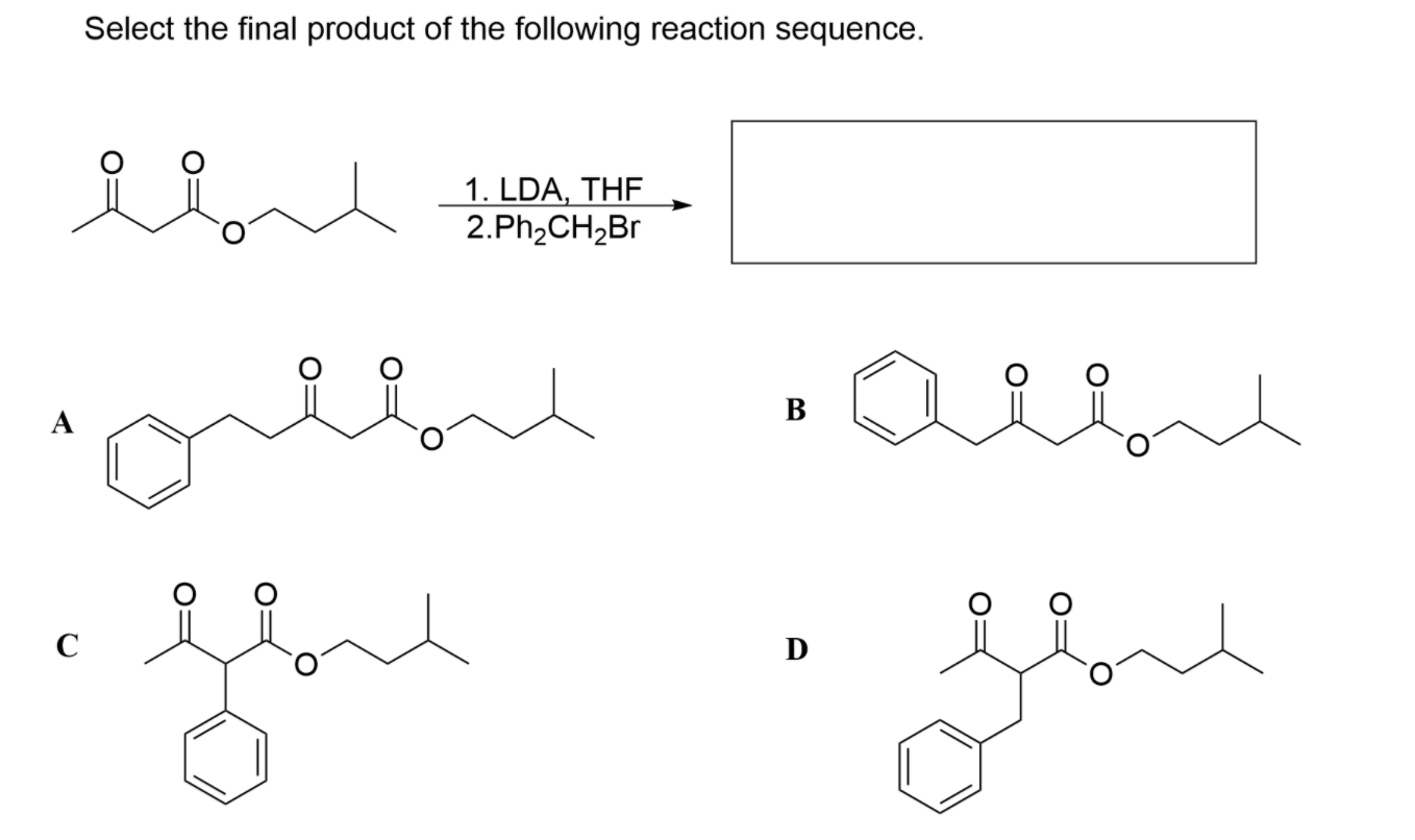 Solved Select the final product of the following reaction | Chegg.com