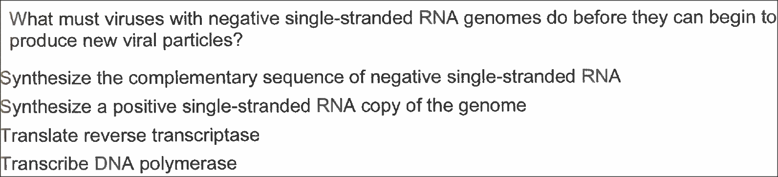 Solved What must viruses with negative single-stranded RNA | Chegg.com