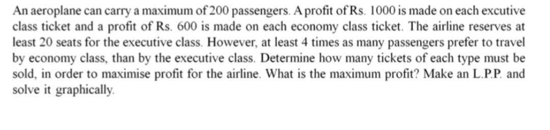 Solved An aeroplane can carry a maximum of 200 passengers. A | Chegg.com
