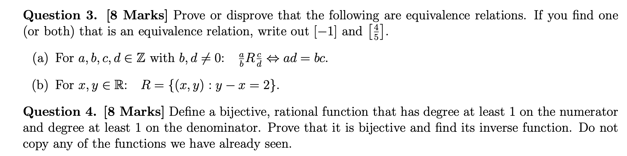 Solved Question 3. [8 Marks] Prove or disprove that the | Chegg.com