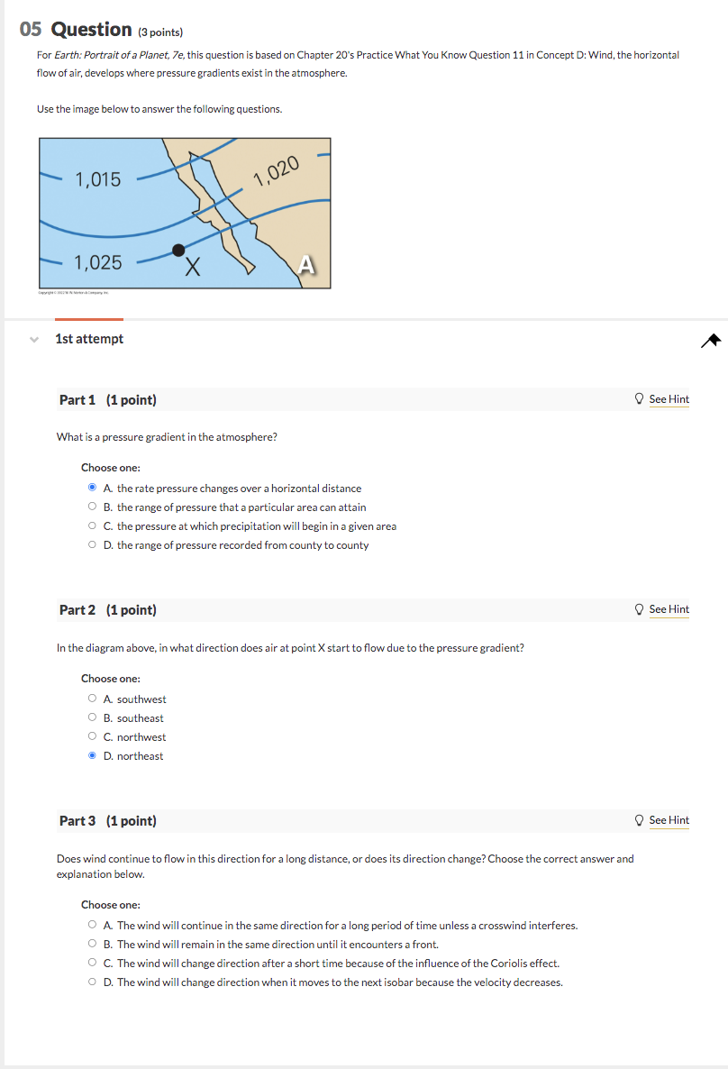 Solved 05 Question (3 points) For Earth: Portrait of a | Chegg.com