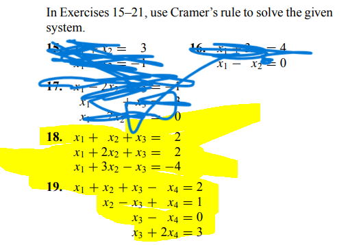 Solved In Exercises 15-21, ﻿use Cramer's rule to solve the | Chegg.com