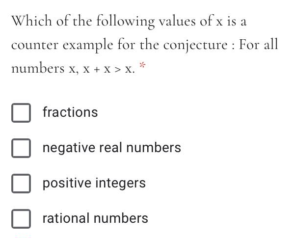 Solved Which of the following values of x is a counter | Chegg.com