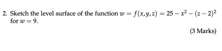 Solved 2. Sketch the level surface of the function | Chegg.com
