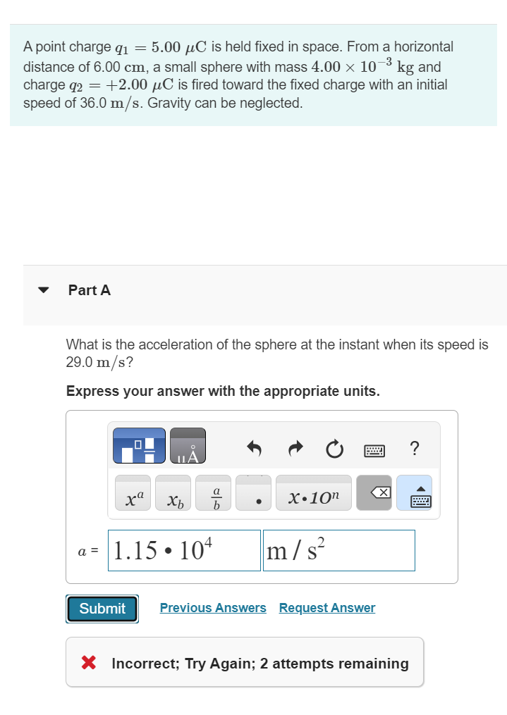 Solved A point charge q1=5.00μC ﻿is held fixed in space. | Chegg.com
