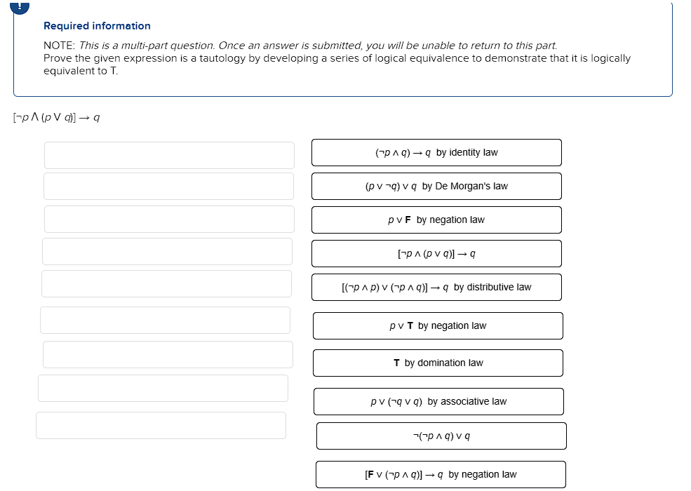 Solved Required information NOTE: This is a multi-part | Chegg.com