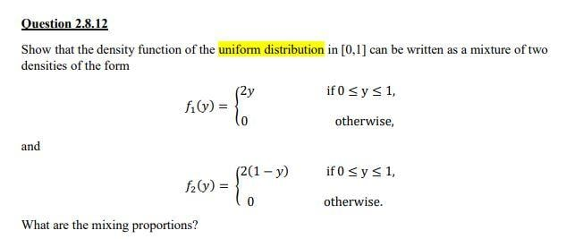Solved Question 2.8.12 Show that the density function of the | Chegg.com
