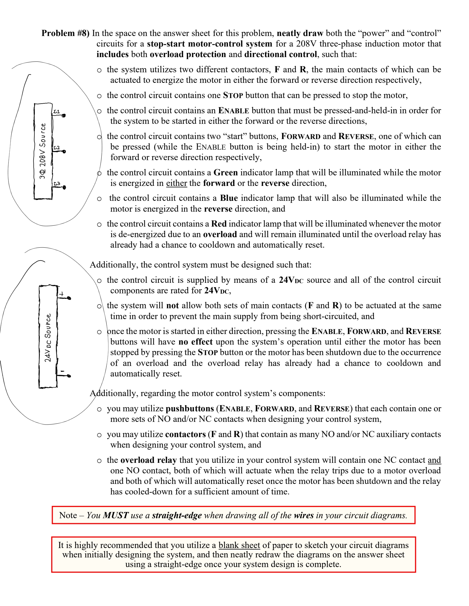 Solved In the space below, neatly draw both the “power” ﻿and | Chegg.com