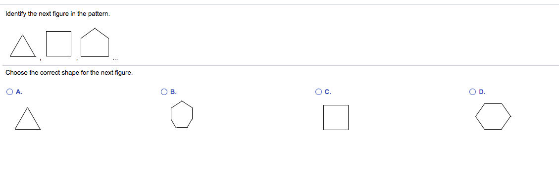 Solved Identify the next figure in the pattern. Choose the | Chegg.com