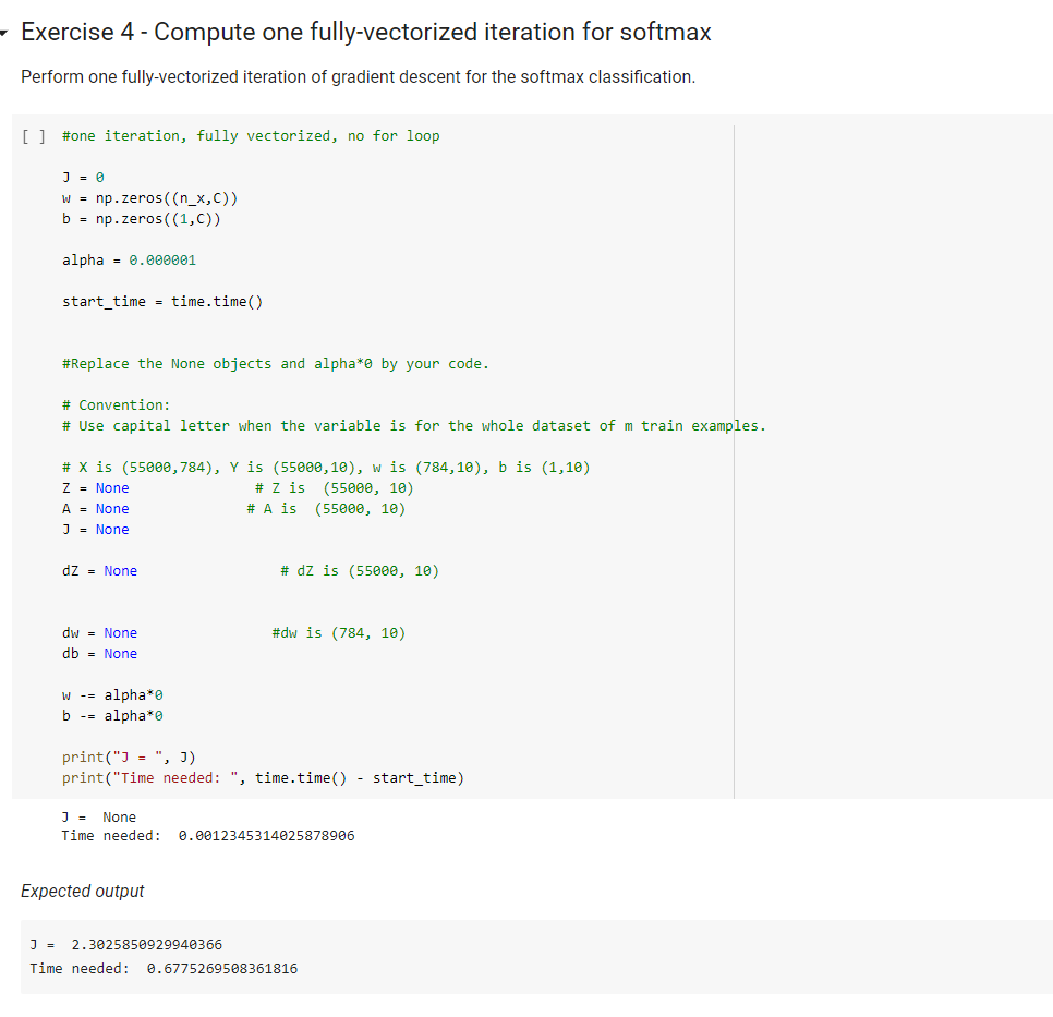 Solved - Exercise 4 - Compute one fully-vectorized iteration | Chegg.com