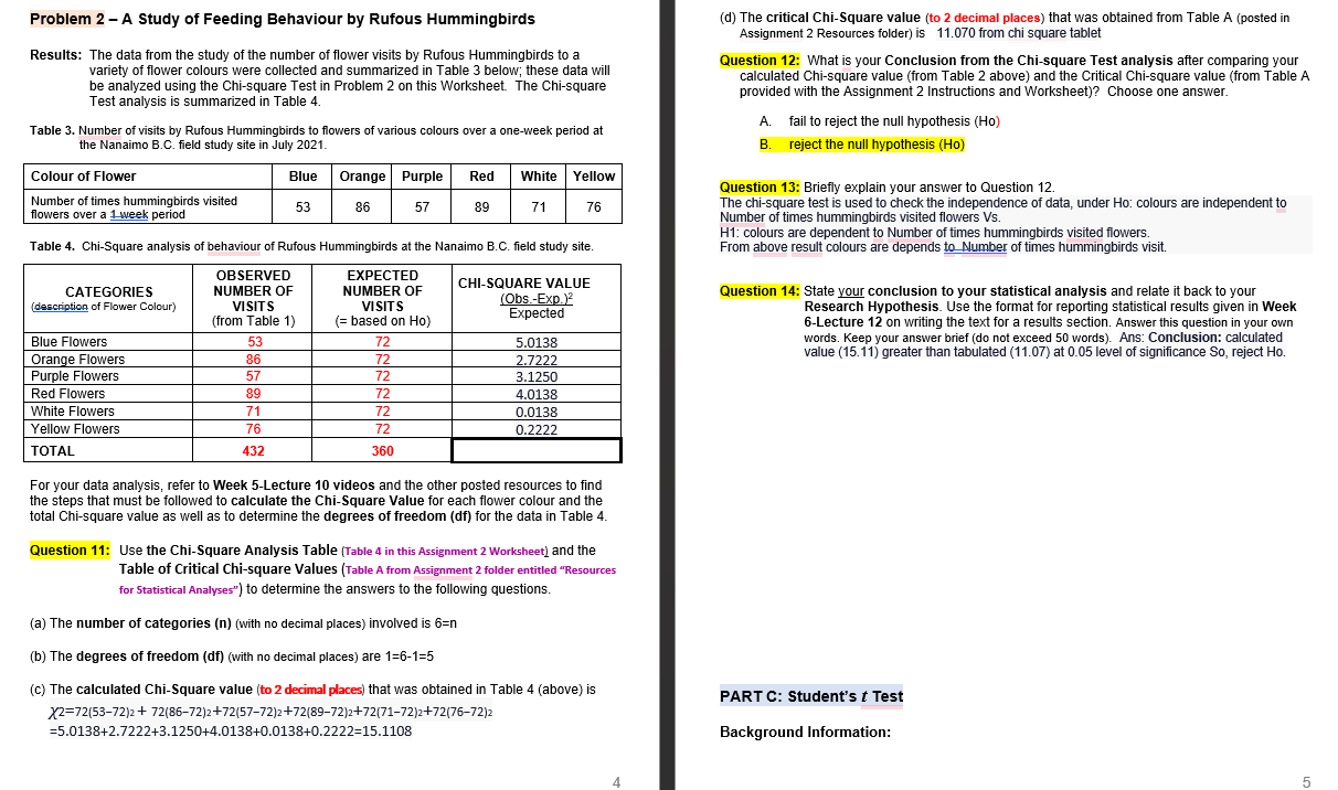 Assignment 3 Data (using data from Assignment 2) | Chegg.com