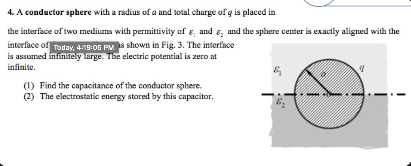 Solved 4. A conductor sphere with a radius of a and total | Chegg.com