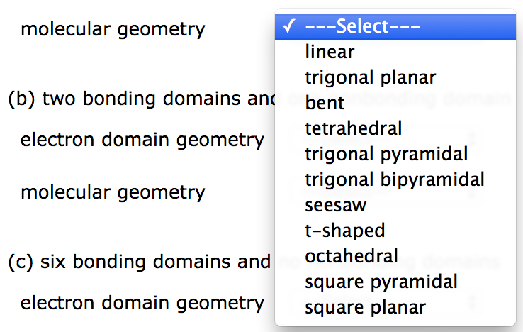 Solved Give the electron-domain and molecular geometries of | Chegg.com