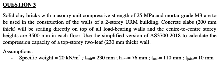 Solved Solid clay bricks with masonry unit compressive | Chegg.com