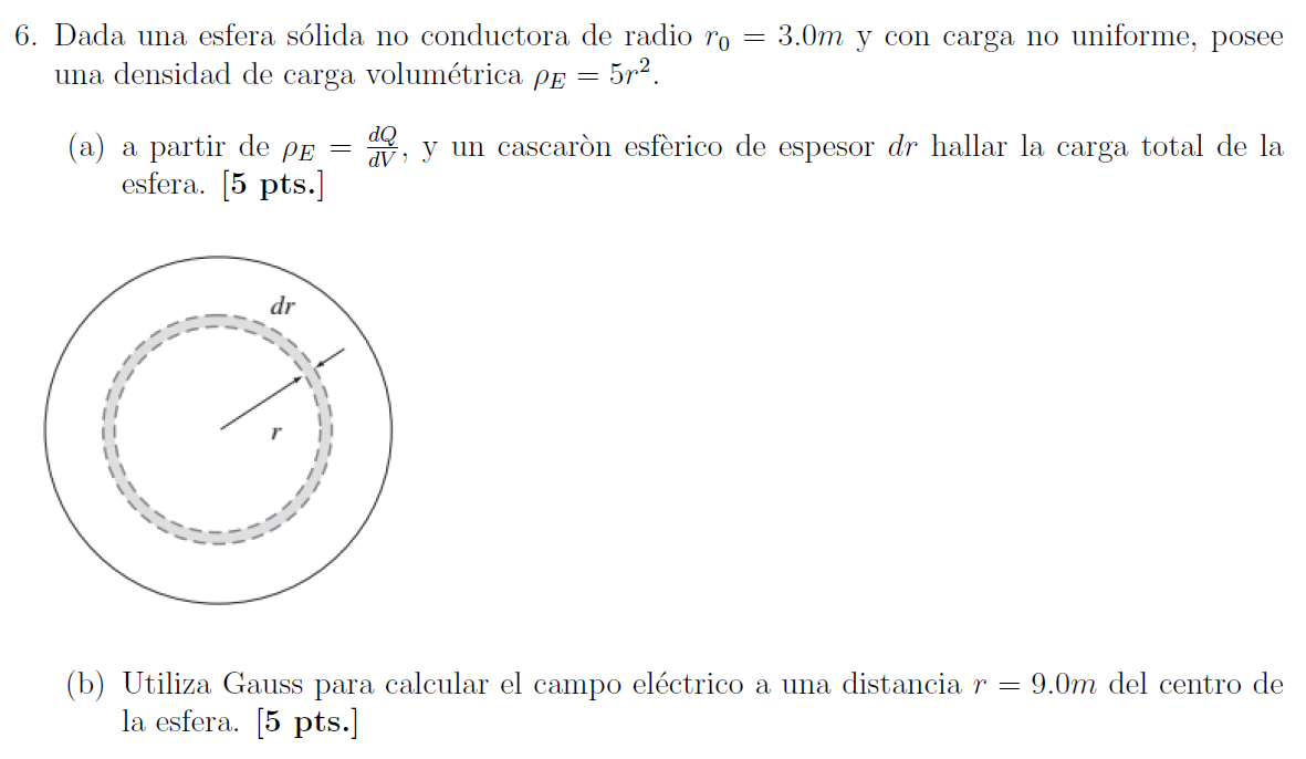 Solved Given a solid non-conductive sphere of radius R0 = | Chegg.com