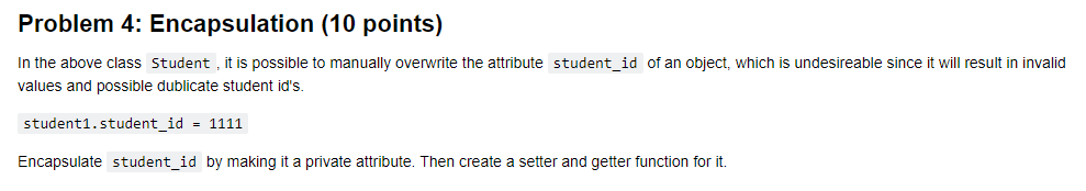 Solved Problem 4: Encapsulation (10 points) In the above | Chegg.com