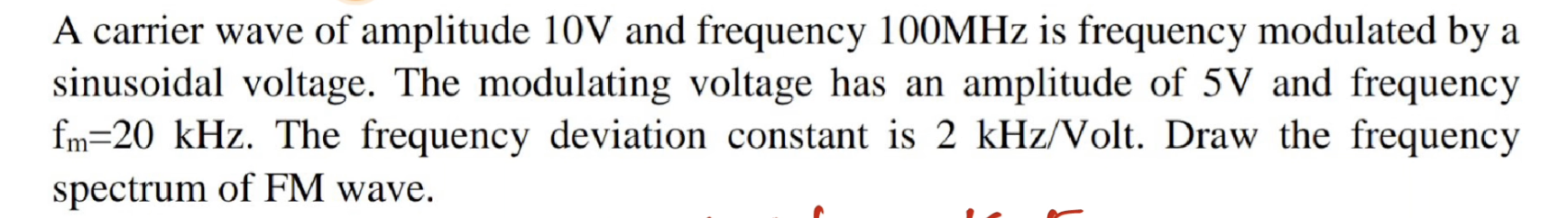 . A 100Mhz Carrier Wave Is Frequency Modulated By A 10Khz – CLWBE