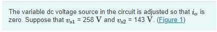 Solved The variable dc voltage source in the circuit is | Chegg.com