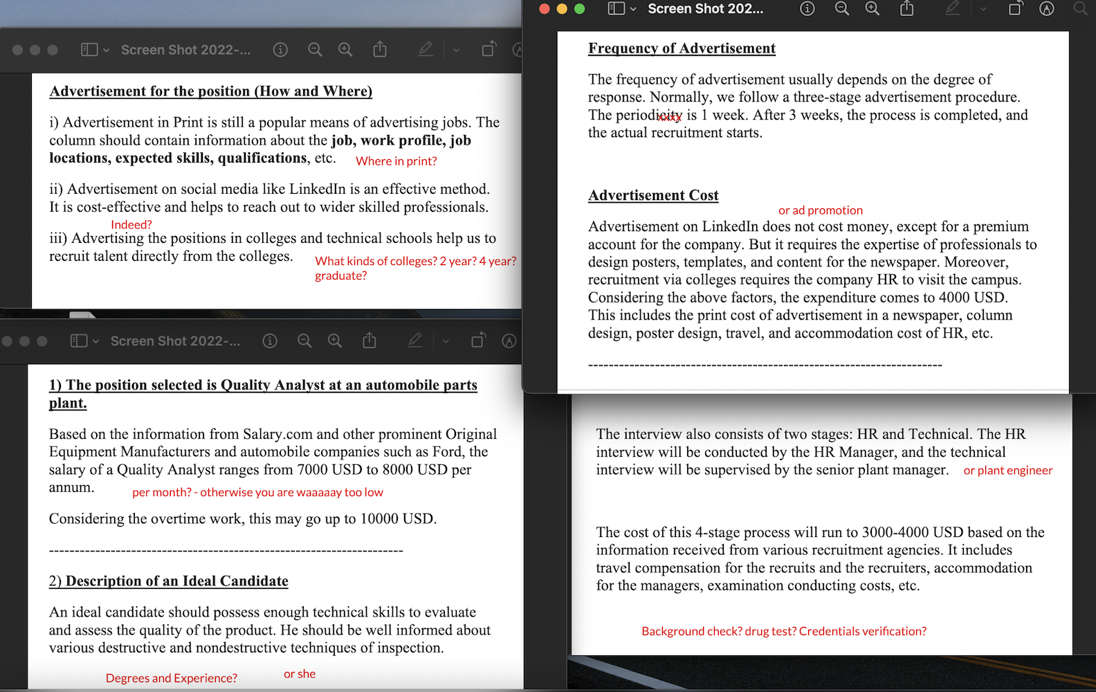 Solved Hello, please see the red color feedback and answer | Chegg.com