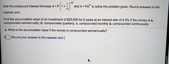 Solved Use the compound interest formulas A-P1and APet to | Chegg.com