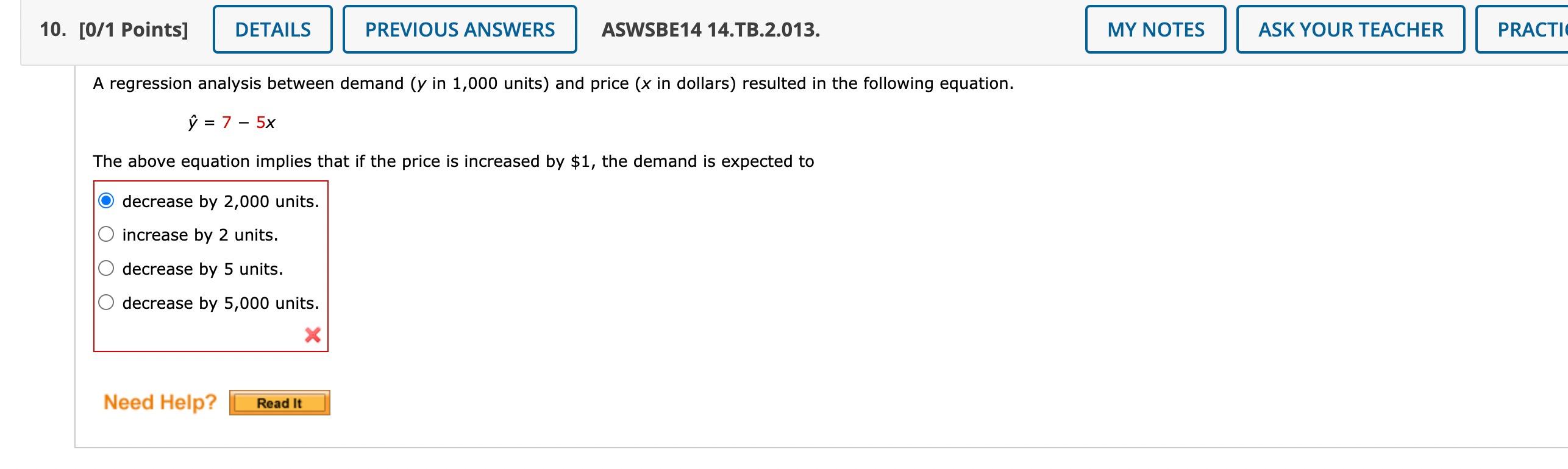 Solved y^=7−5x | Chegg.com