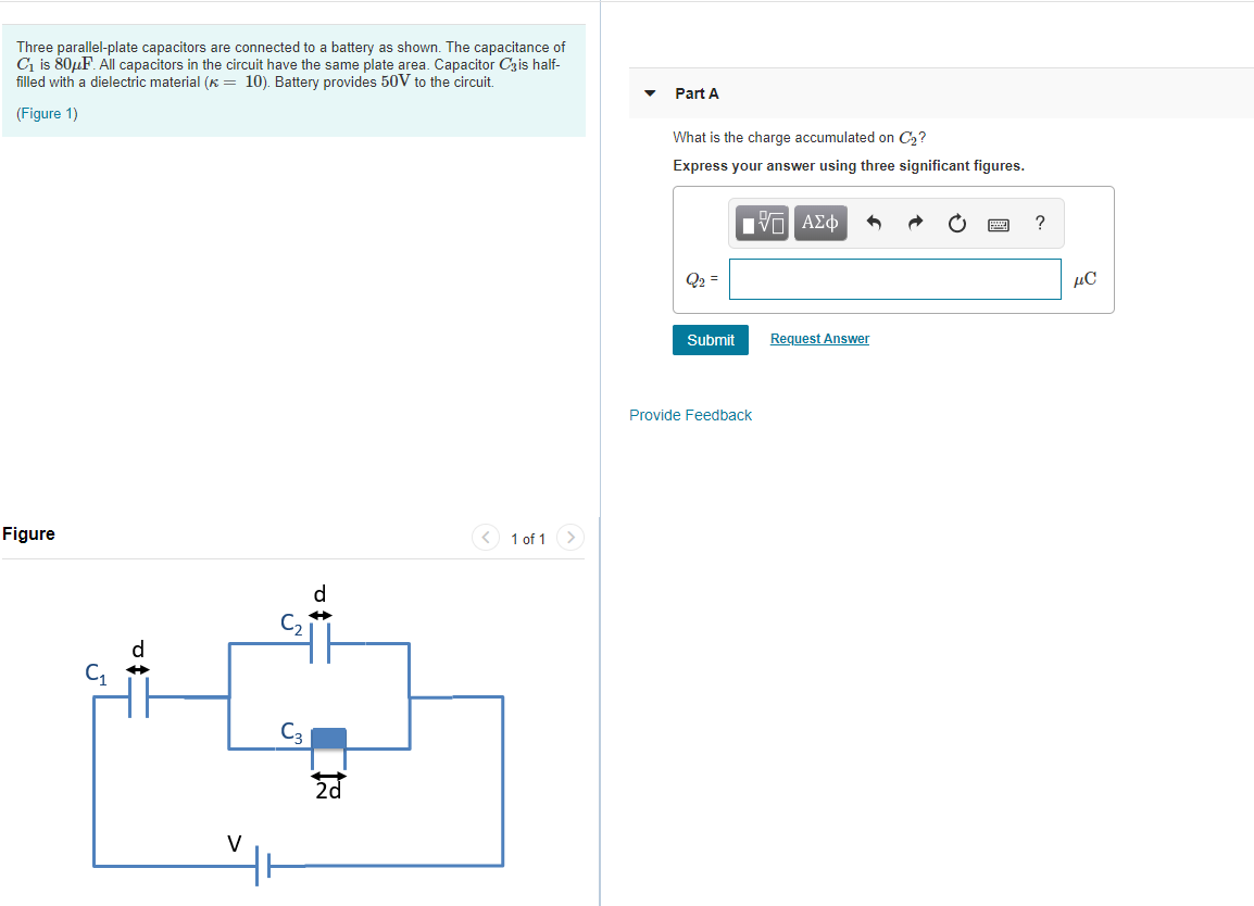 Solved Three parallel-plate capacitors are connected to a | Chegg.com
