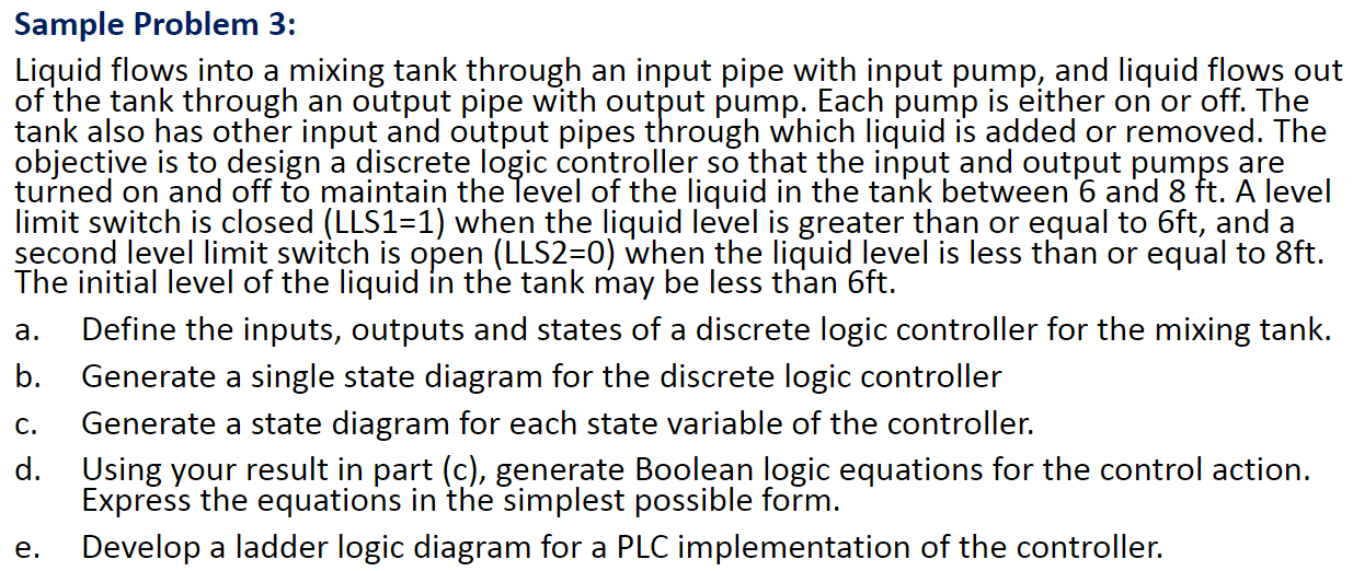 Solved Sample Problem 3: Liquid flows into a mixing tank | Chegg.com