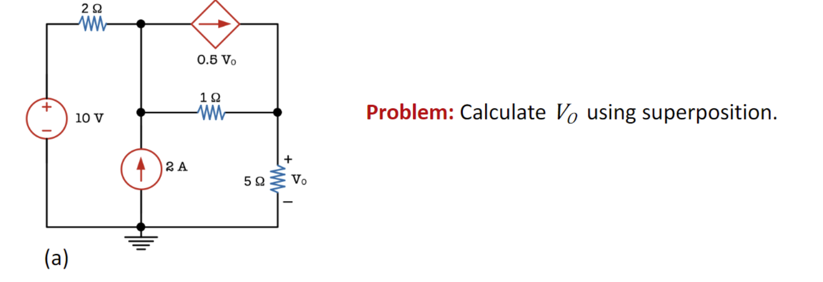Solved Problem: Calculate VO using superposition. | Chegg.com