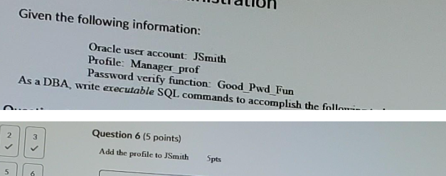 Solved Given the following information: Oracle user account: | Chegg.com