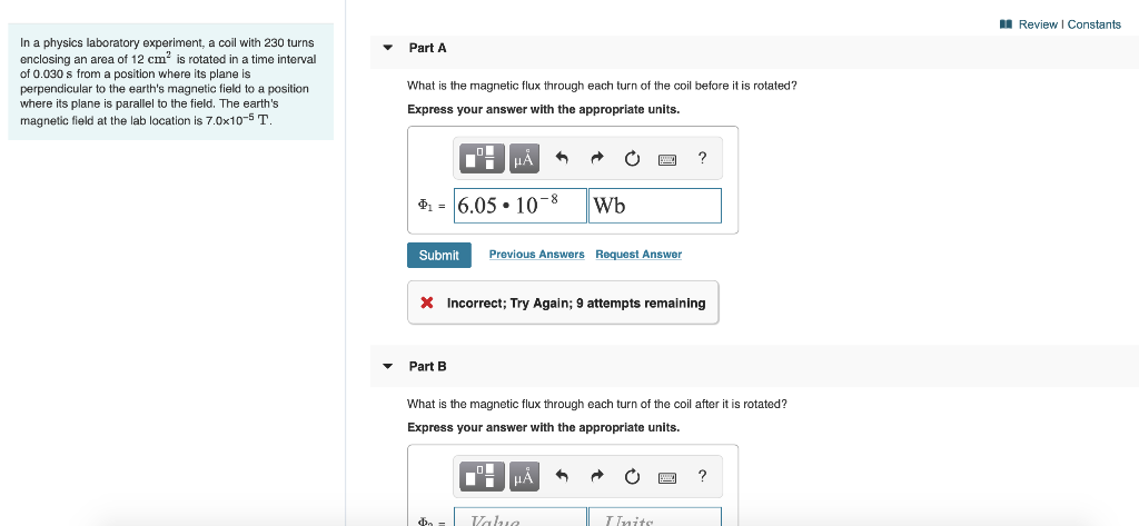 Solved Review Constants Part A In a physics laboratory | Chegg.com