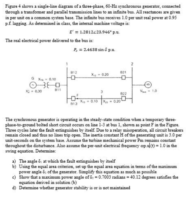 Solved Figure 4 shows a single-line diagram of a | Chegg.com