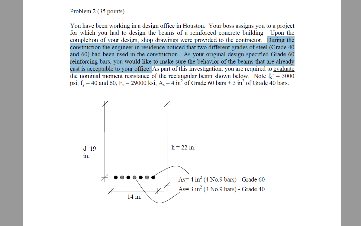 Solved Problem 2 (35 points) You have been working in a | Chegg.com