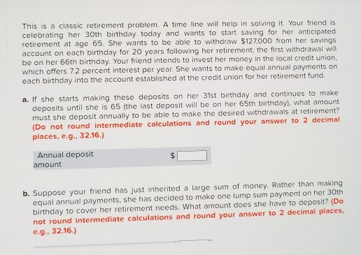 Solved This is a classic retirement problem. A time line | Chegg.com