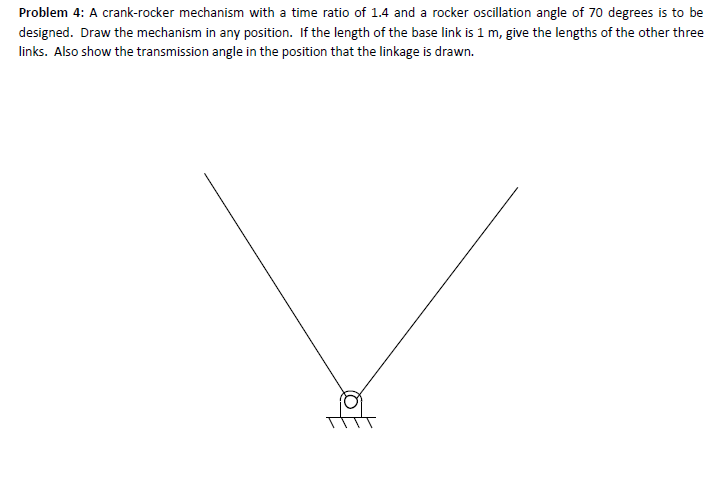 Solved Problem 4: A crank-rocker mechanism with a time ratio | Chegg.com