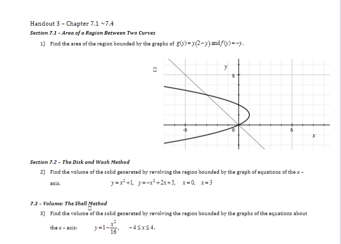 Solved Handout 3 - Chapter 7.1∼7.4 Section 7.1 - Area of a | Chegg.com