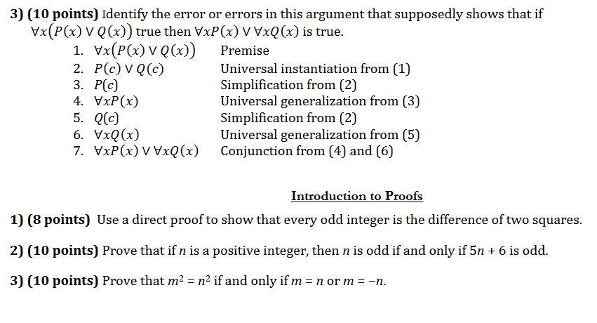 Solved 3) (10 points) Identify the error or errors in this | Chegg.com