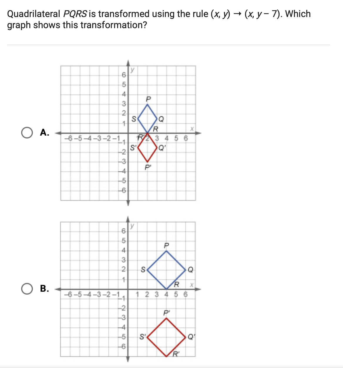 Solved Quadrilateral PQRS is transformed using the rule | Chegg.com