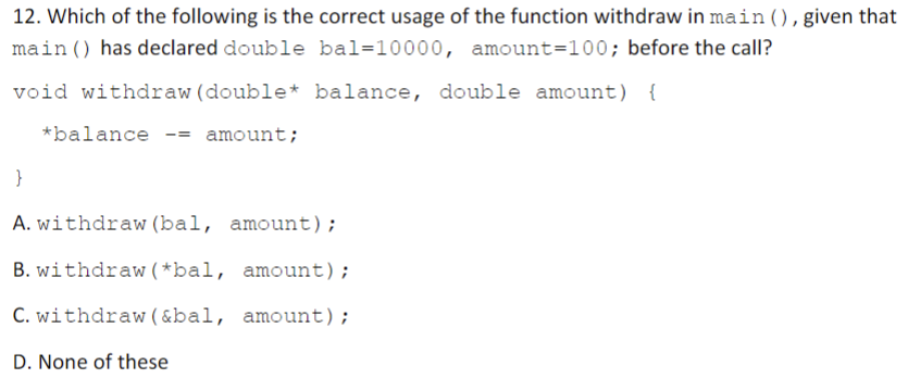 Solved Which of the following is the correct usage of the | Chegg.com