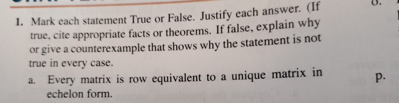 Solved 1. Mark each statement True or False. Justify each | Chegg.com