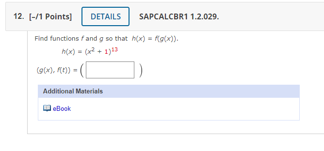 Solved 12. [-/1 Points] DETAILS SAPCALCBR1 1.2.029. Find | Chegg.com